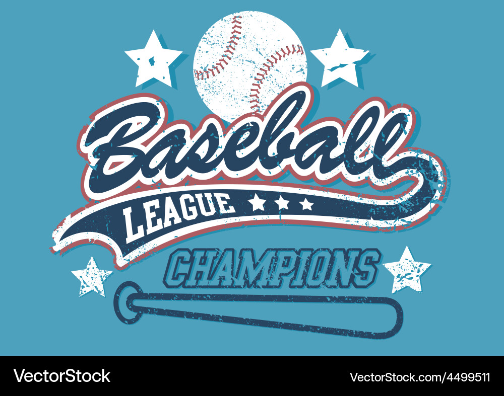 Baseball league champions Royalty Free Vector Image