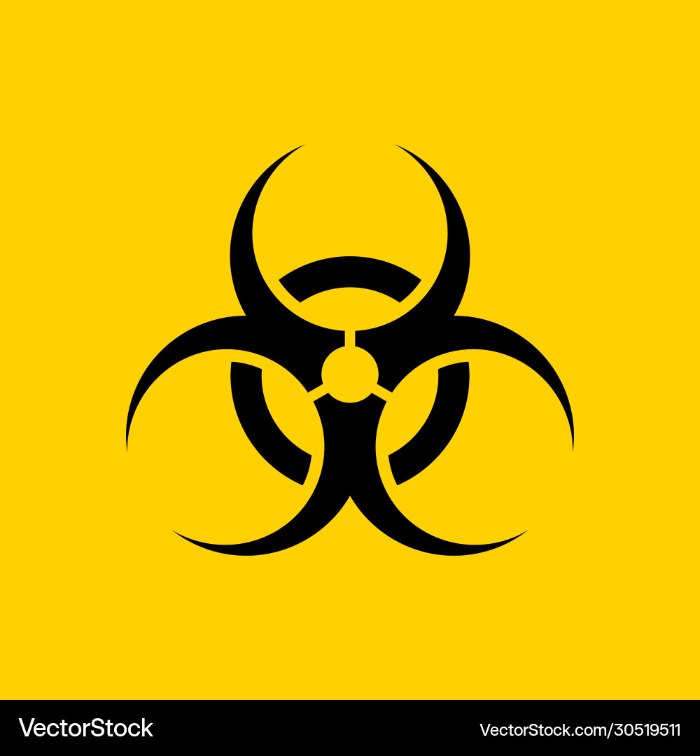 Bio hazard sign caution biological danger toxic Vector Image