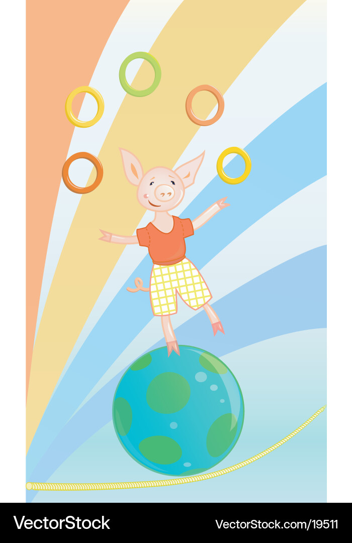 Cartoon circus pig Royalty Free Vector Image - VectorStock