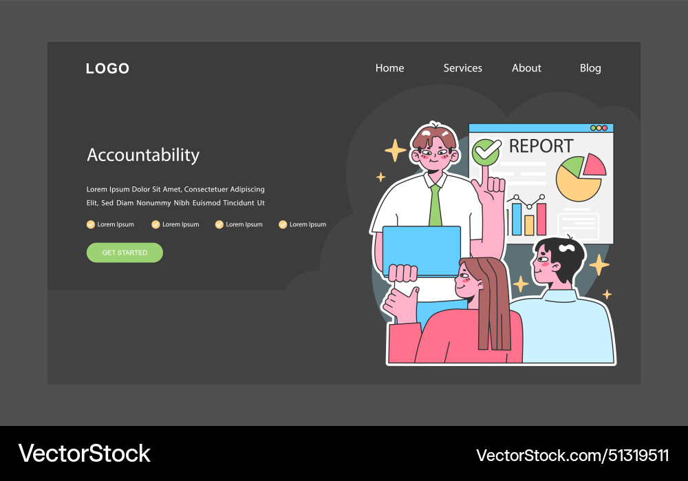 Empowerment dark or night mode web landing team Vector Image