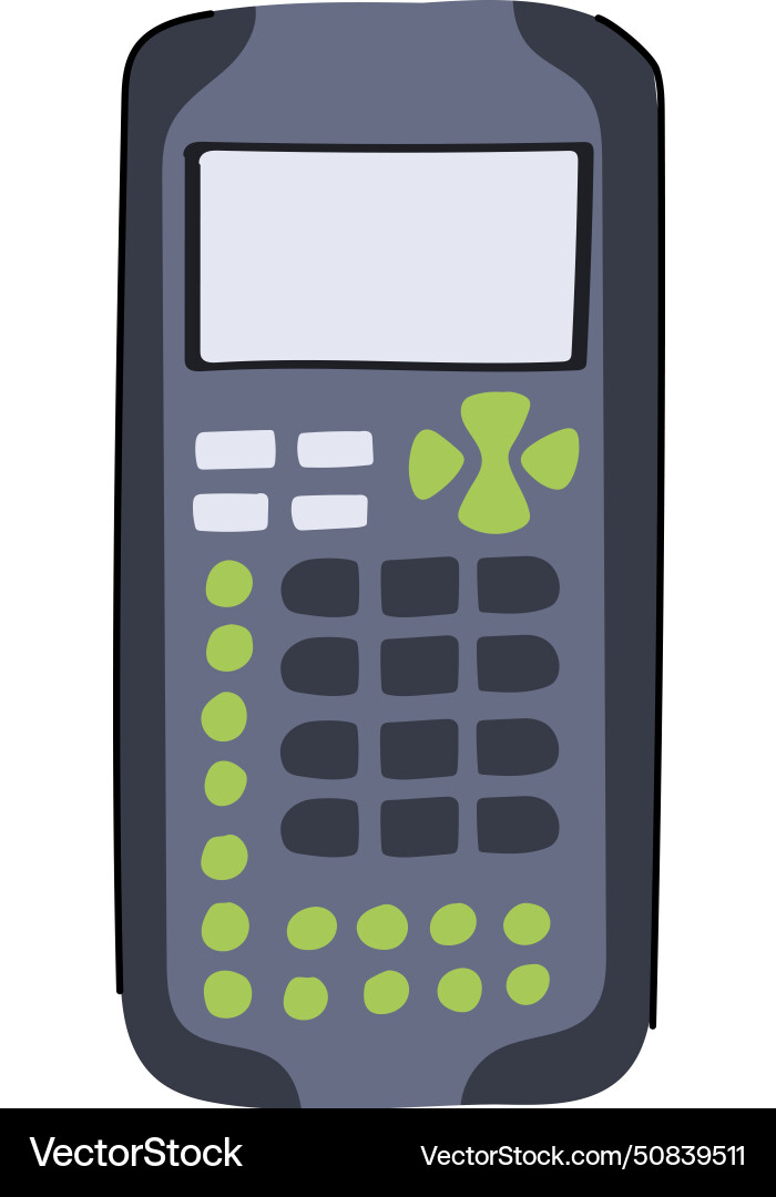 Finance graphing calculator cartoon Royalty Free Vector