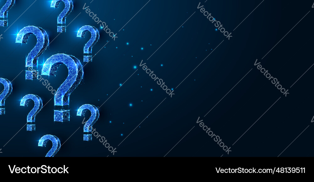 Futuristic Question Marks - Blue Royalty Free Vector Image