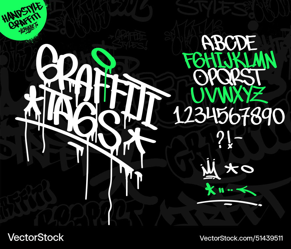 Graffiti alphabet Royalty Free Vector Image - VectorStock