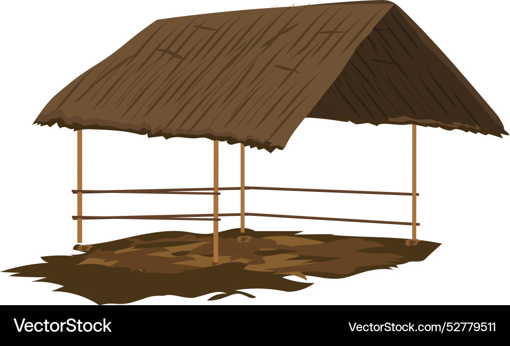 Indian village cowshed Royalty Free Vector Image