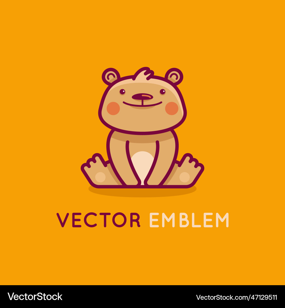 Logo design template in cartoon flat linear style Vector Image