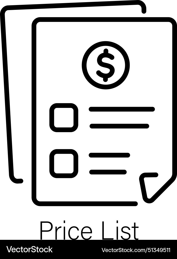 Price list Royalty Free Vector Image - VectorStock