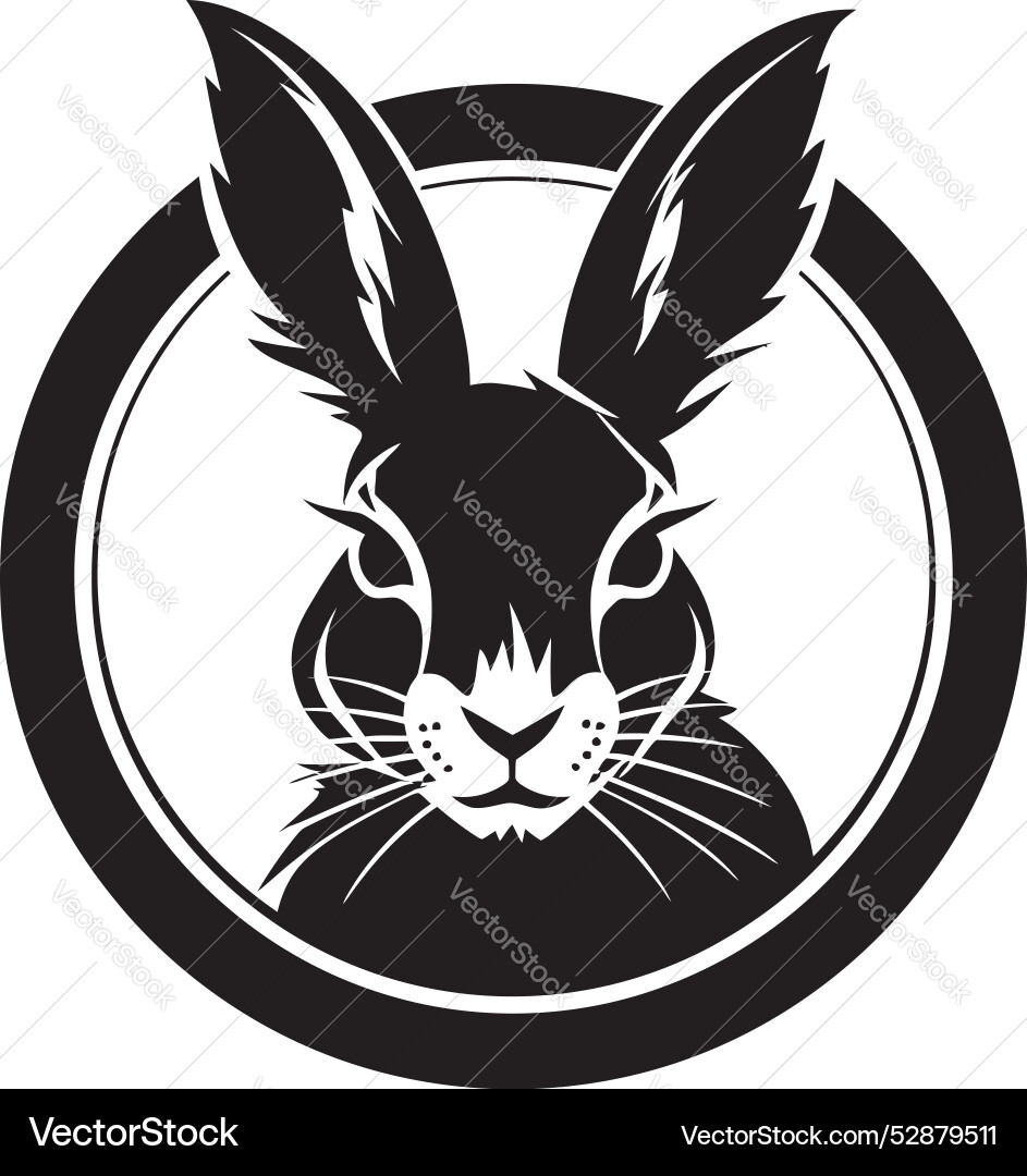 Rabbit silhouette geometric logo sleek bunny Vector Image