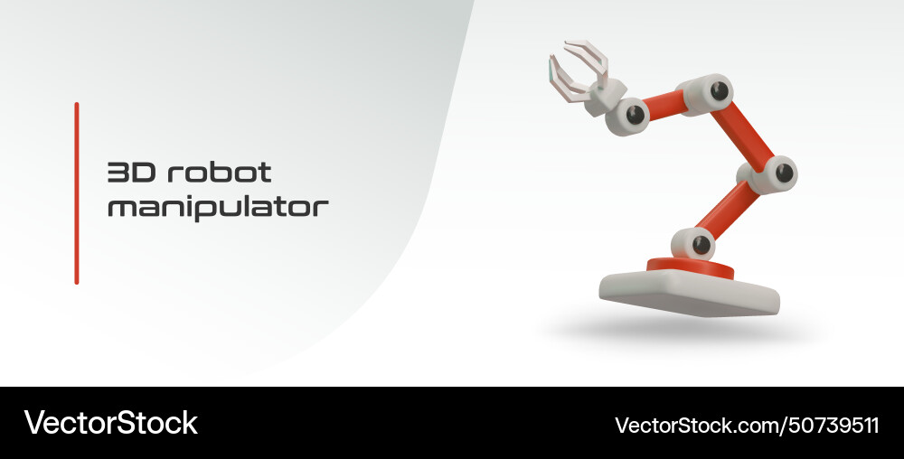 Red realistic mechanical hand robotic industrial Vector Image