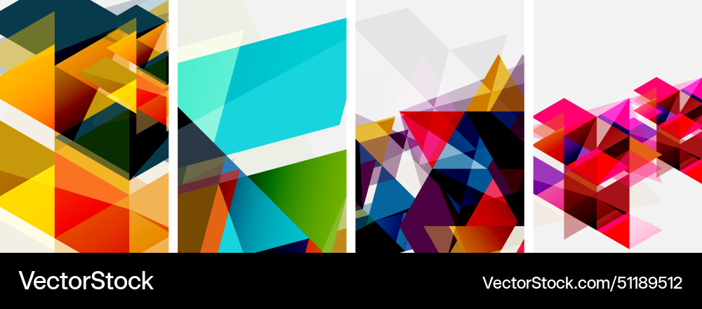 A collage of four different colored triangles Vector Image