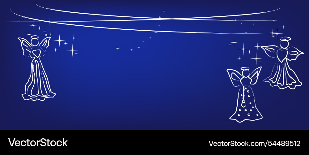 Angels christmas decorations banner - elements Vector Image