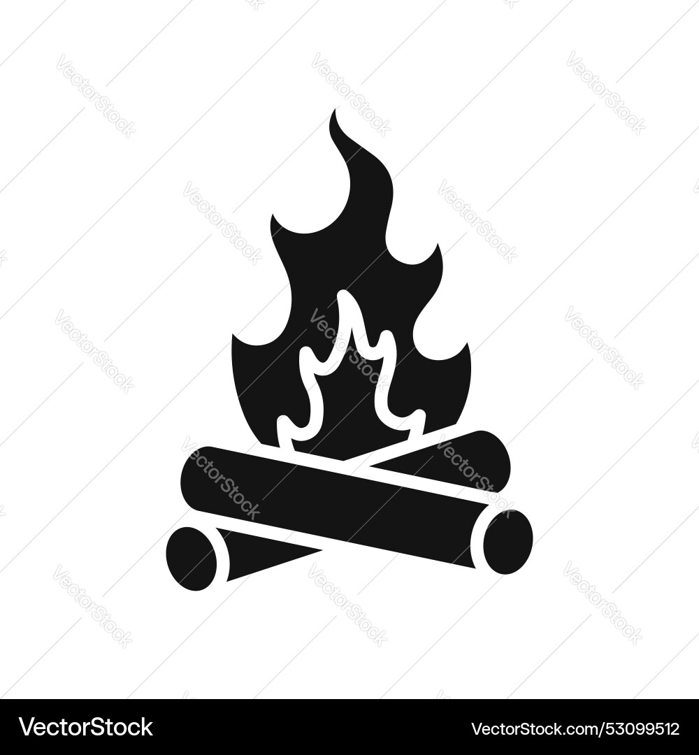 Campfire icon isolated on white background Vector Image