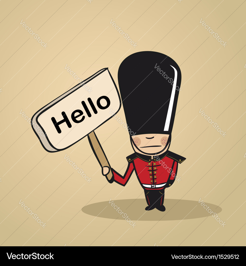 Hello from uk people Royalty Free Vector Image