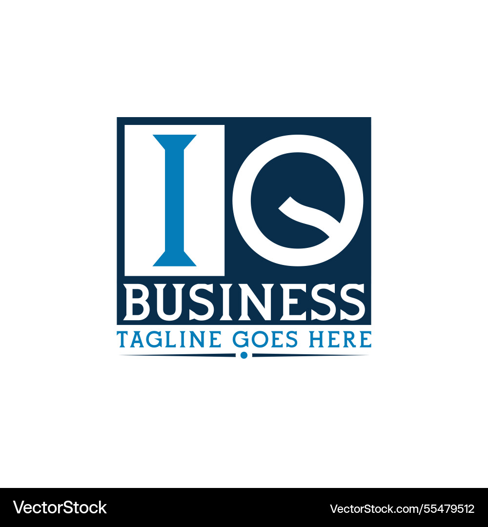 Iq logo letter business design Royalty Free Vector Image