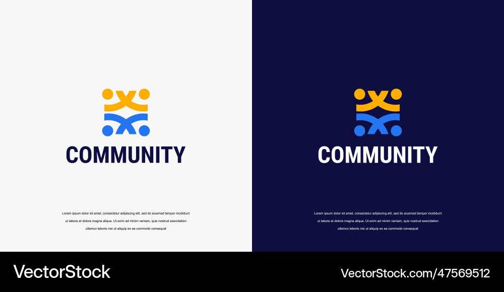 Logo community social group Royalty Free Vector Image