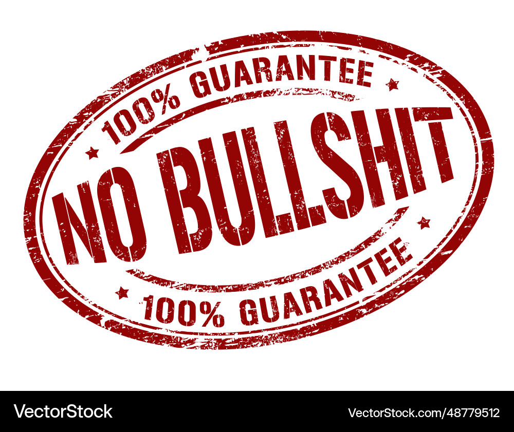 No bullshit grunge rubber stamp Royalty Free Vector Image