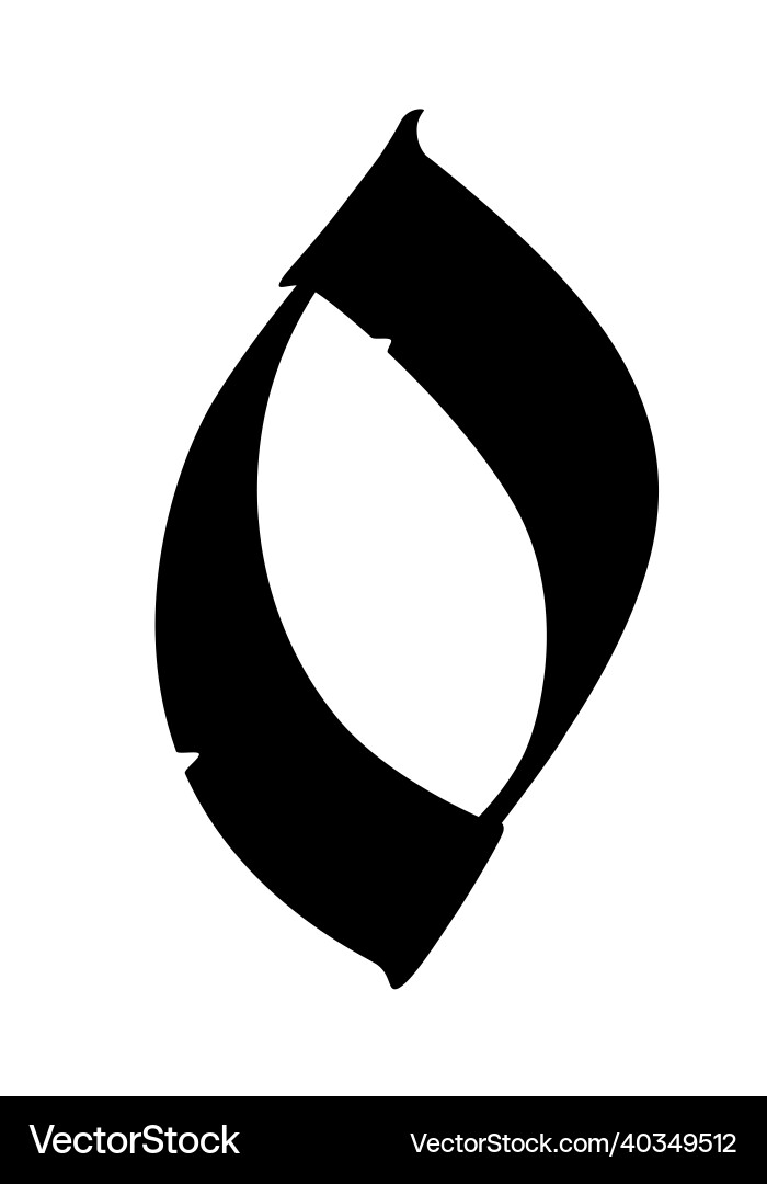 Number 0 in the gothic style symbol Royalty Free Vector