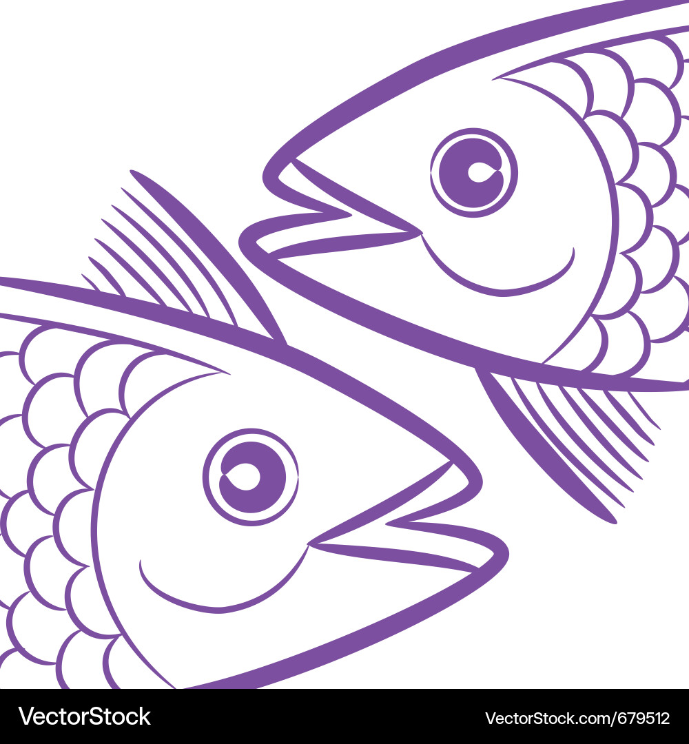 Pisces fish head Royalty Free Vector Image - VectorStock
