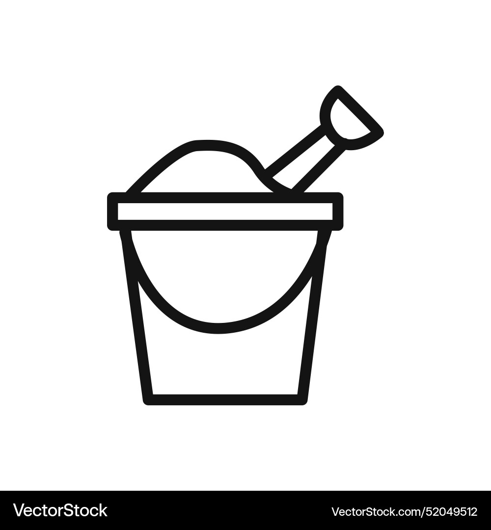 Sand bucket icon linear graphics sign Royalty Free Vector