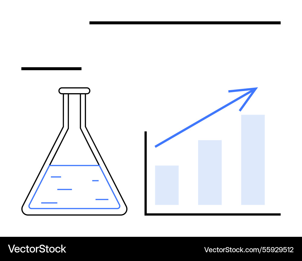 Scientific growth represented by a flask Vector Image