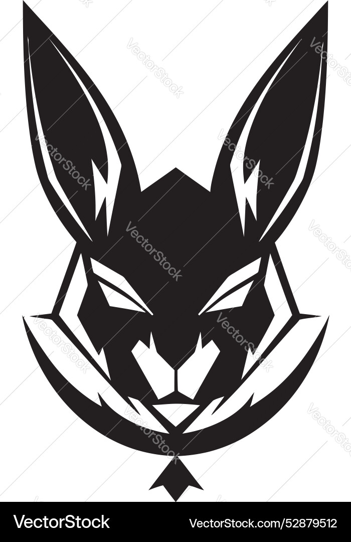 Sleek bunny iconic emblem abstract black hare seal