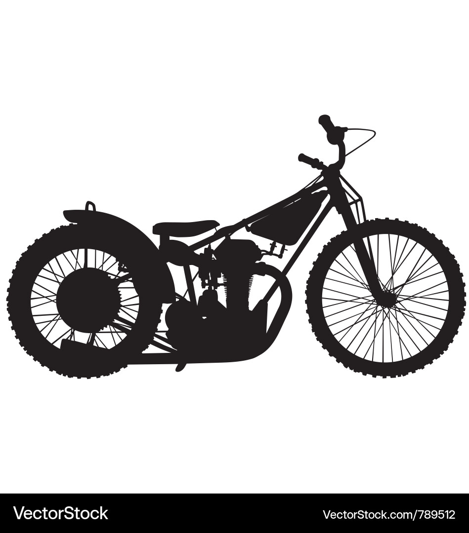 Speedway motorbike silhouette Royalty Free Vector Image