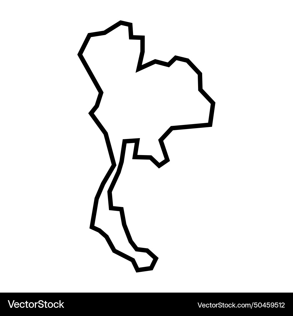 Thailand country map thick outline icon Royalty Free Vector