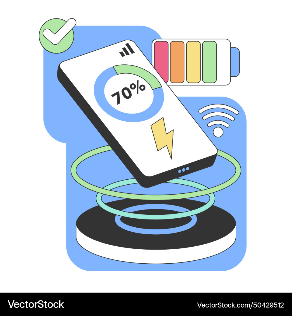 Wireless charging concept flat Royalty Free Vector Image