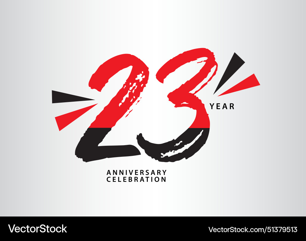 23 year anniversary celebration logotype Vector Image