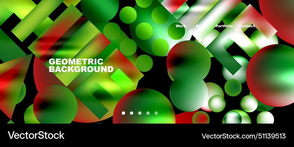 A pattern of green and red circles squares Vector Image