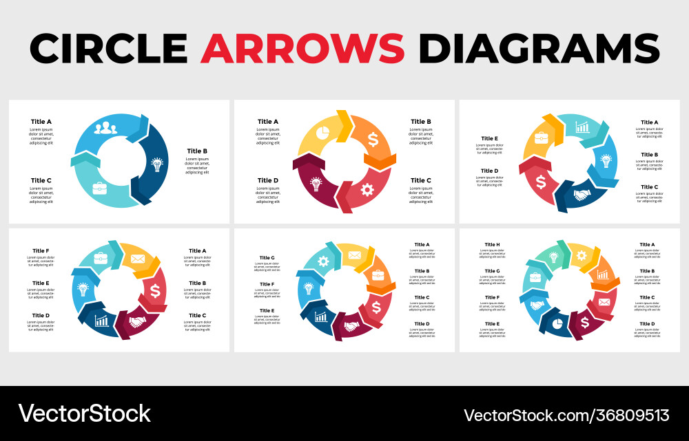 Arrows infographic circle chart diagrams Vector Image