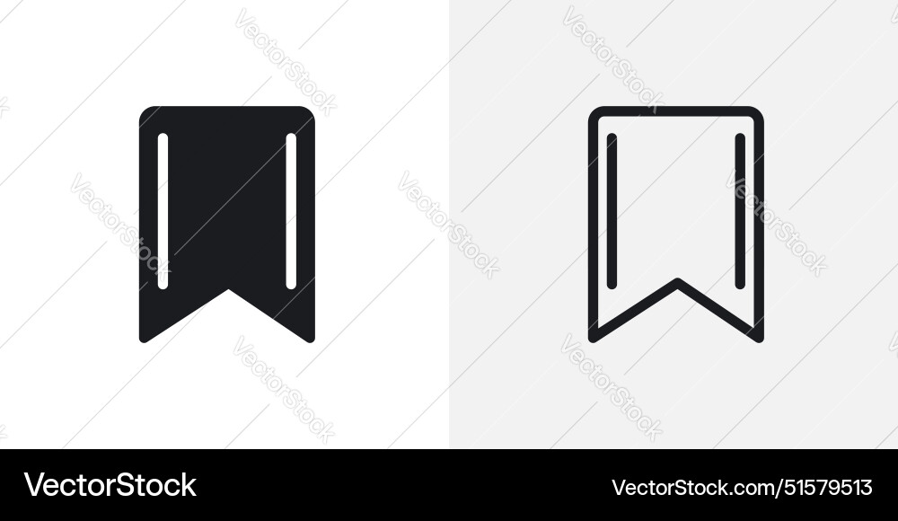 Bookmark icon in solid and outline styles Vector Image
