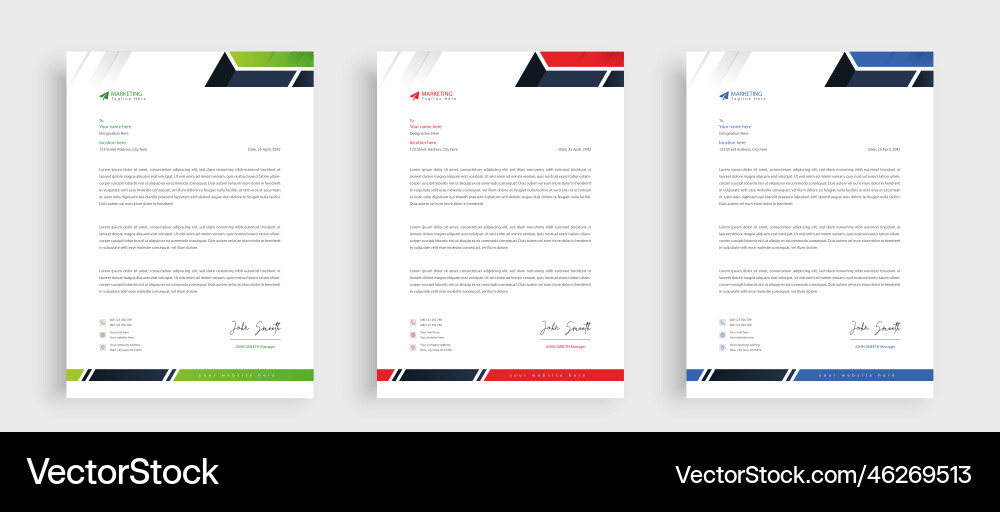Business stationery letterhead template design Vector Image