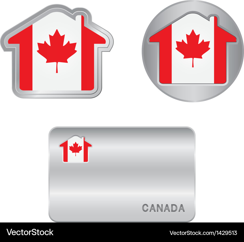 Canada Flag Home Icon Royalty Free Vector Image