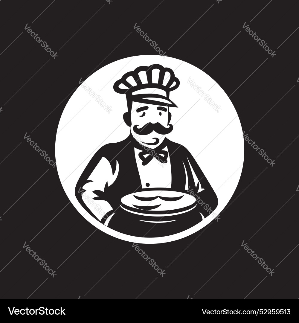Chefartisan crafted bakery chef symbol Royalty Free Vector