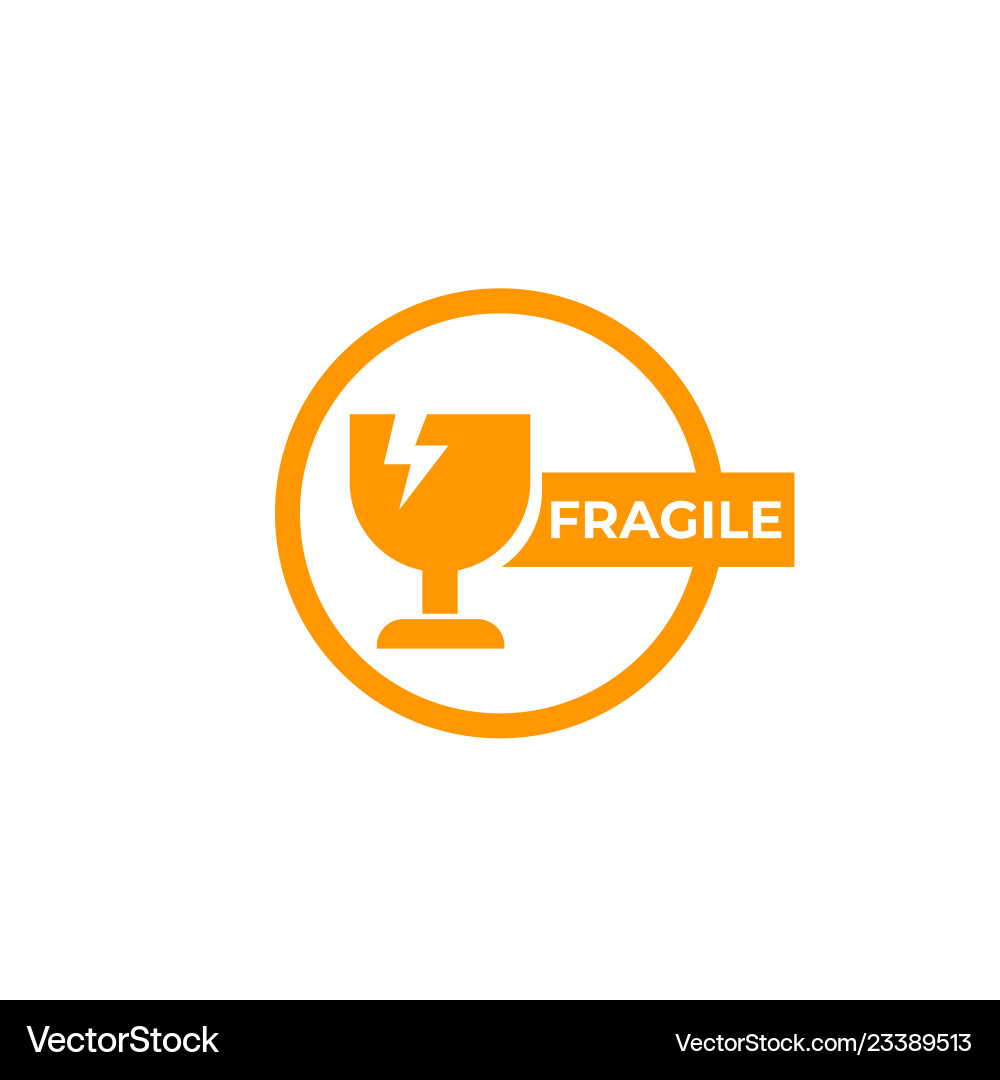 Fragile sticker sign Royalty Free Vector Image