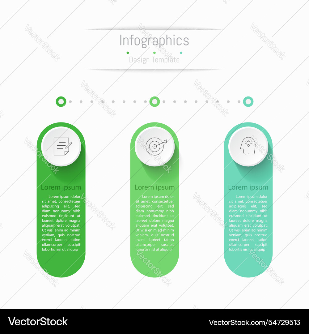 Infographic 3 options design elements Royalty Free Vector