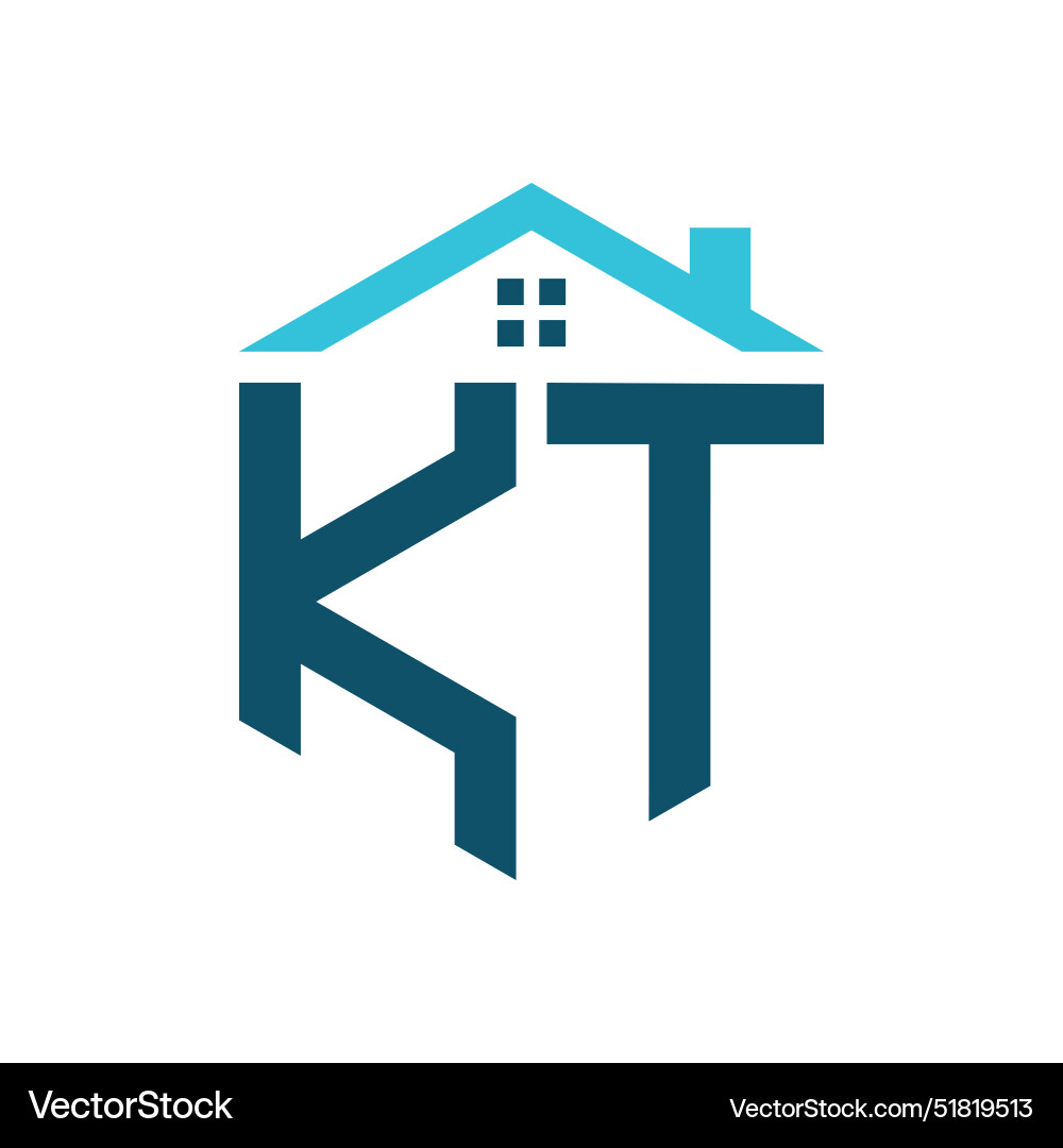 Kt house logo design template letter Royalty Free Vector
