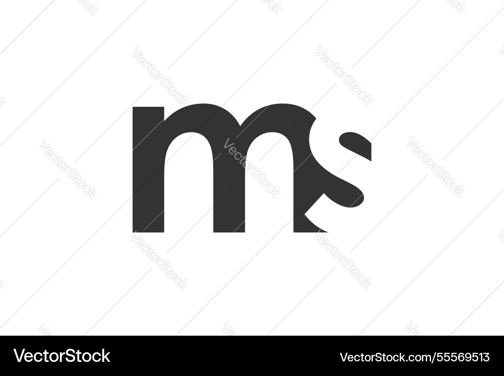 Ms creative geometric initial based modern Vector Image