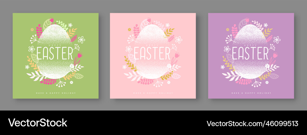 Set of happy easter greeting cards Royalty Free Vector Image