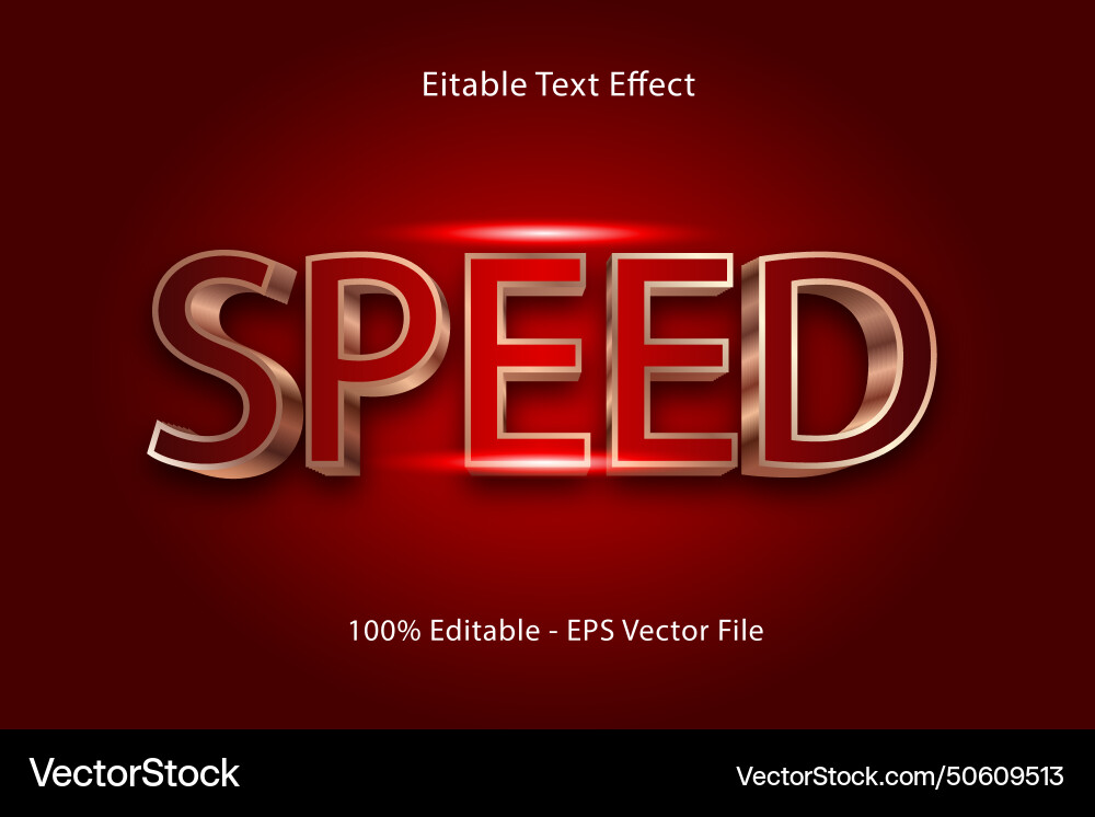 Speed editable text effect 3d emboss cartoon Vector Image