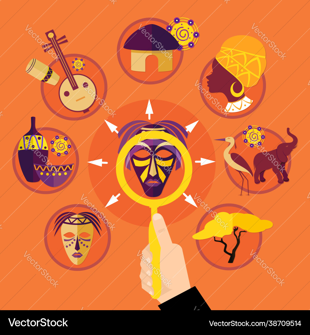 Africa travel background Royalty Free Vector Image