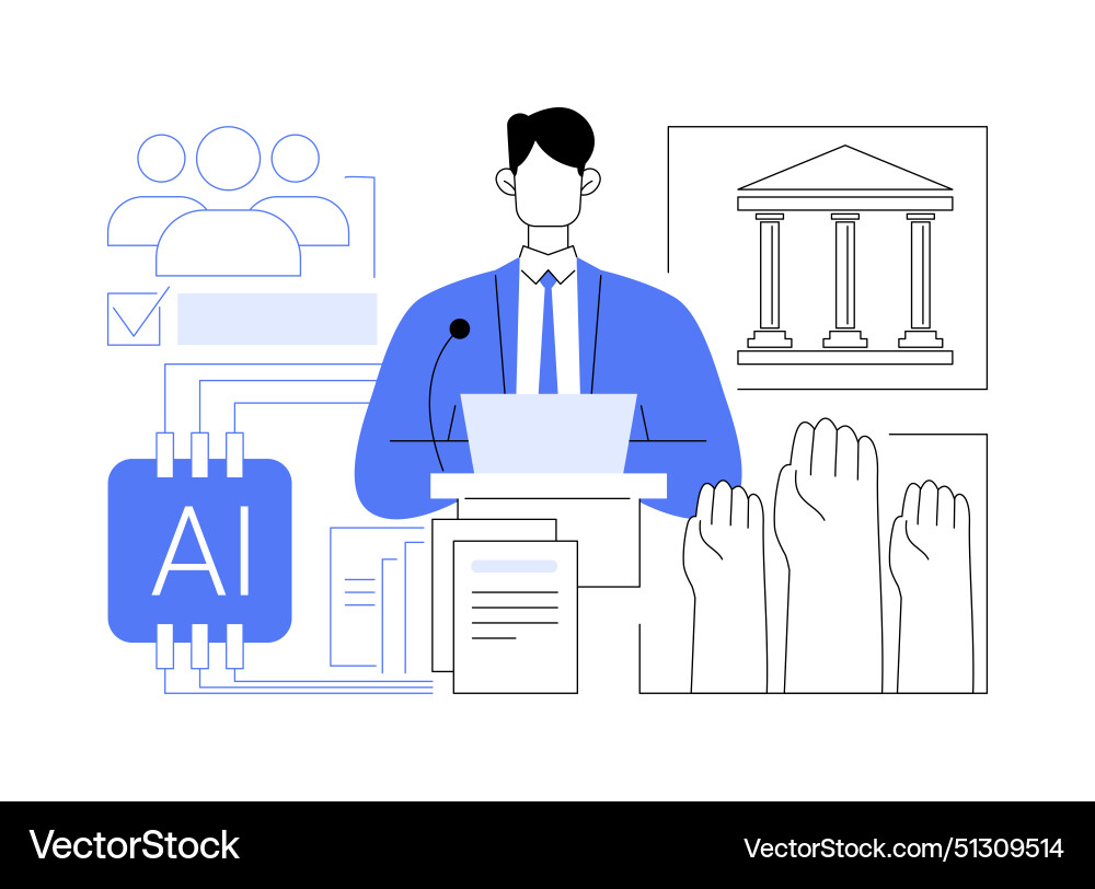 Ai-enhanced political pr abstract concept Vector Image