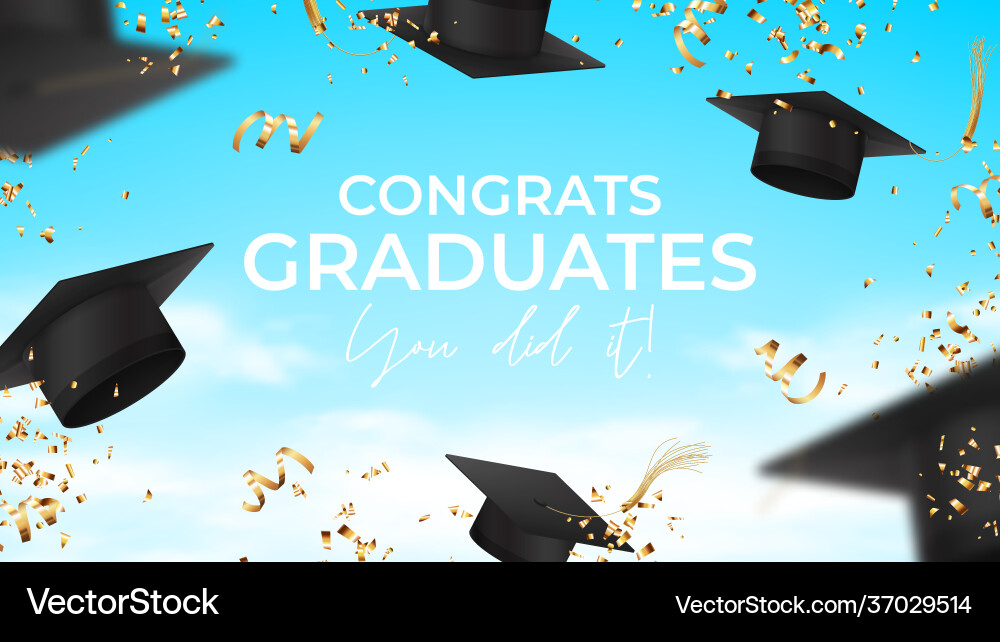 Banner for design graduation Royalty Free Vector Image