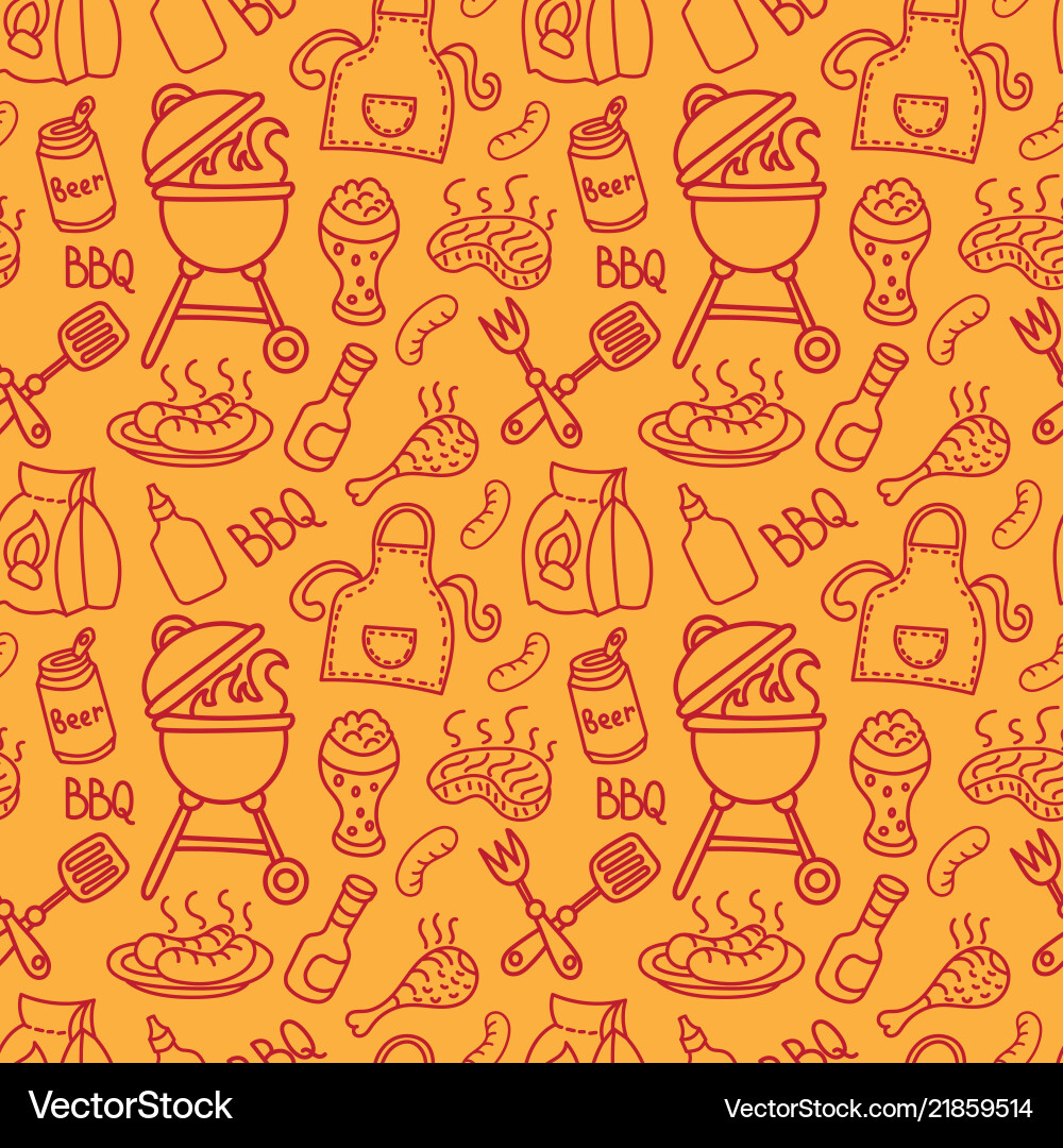 Barbecue Pattern - Seamless Background Royalty Free Vector