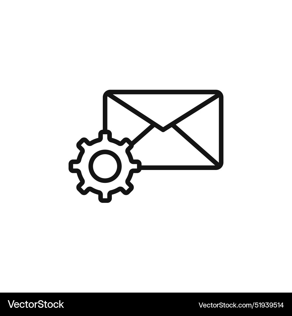 Email settings icon logo sign outline Royalty Free Vector