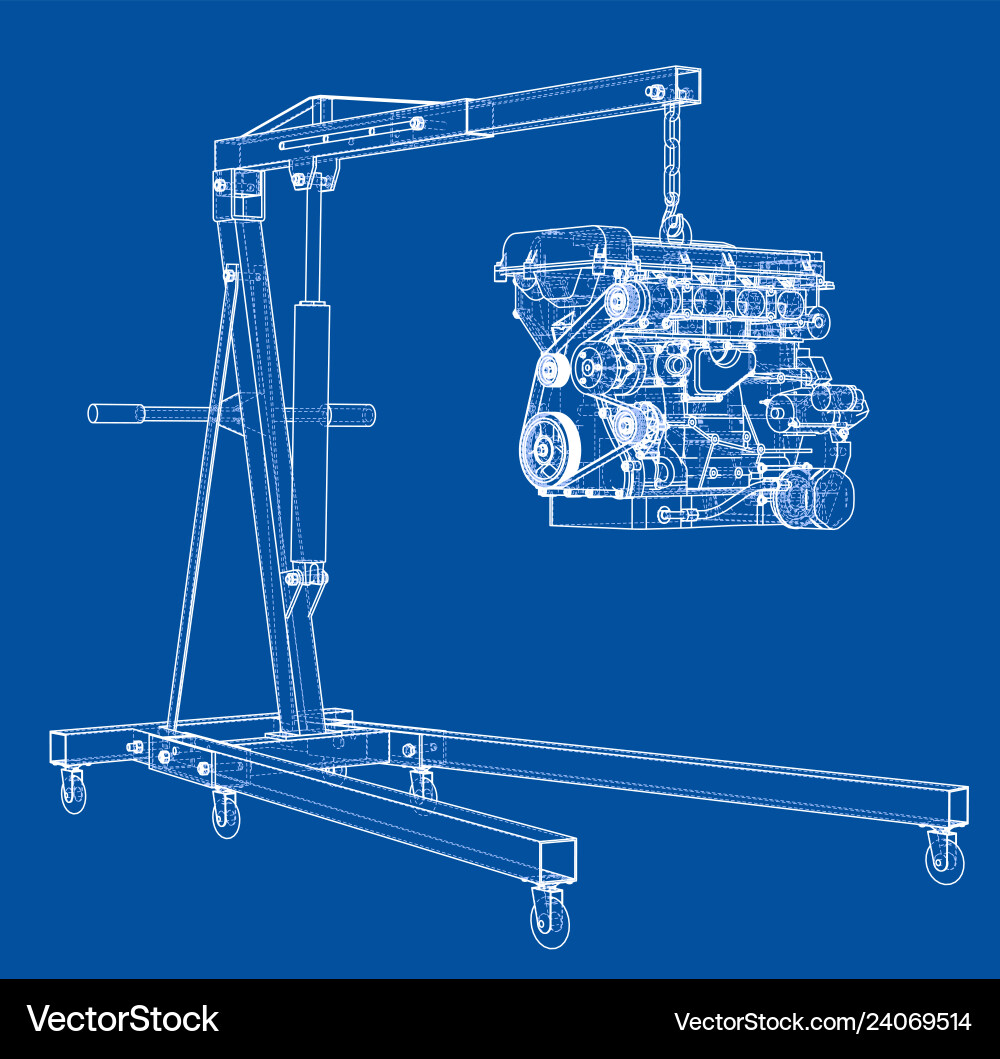 Engine hoist with outline Royalty Free Vector Image