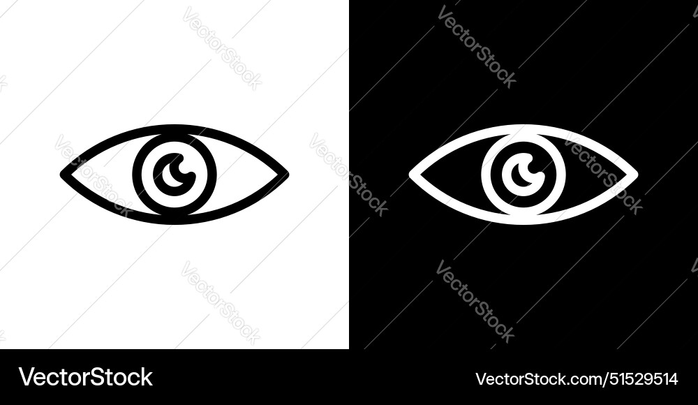 Eye icon set human eyeball symbol eyesight sign Vector Image