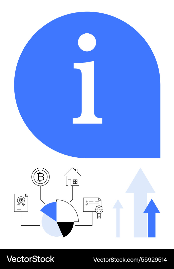 Information symbol with financial data Royalty Free Vector