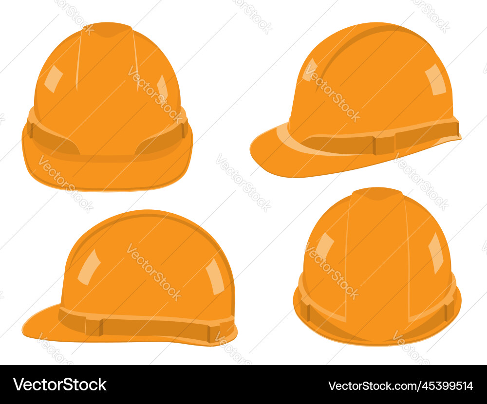 Orange safety helmet isolated on white background Vector Image