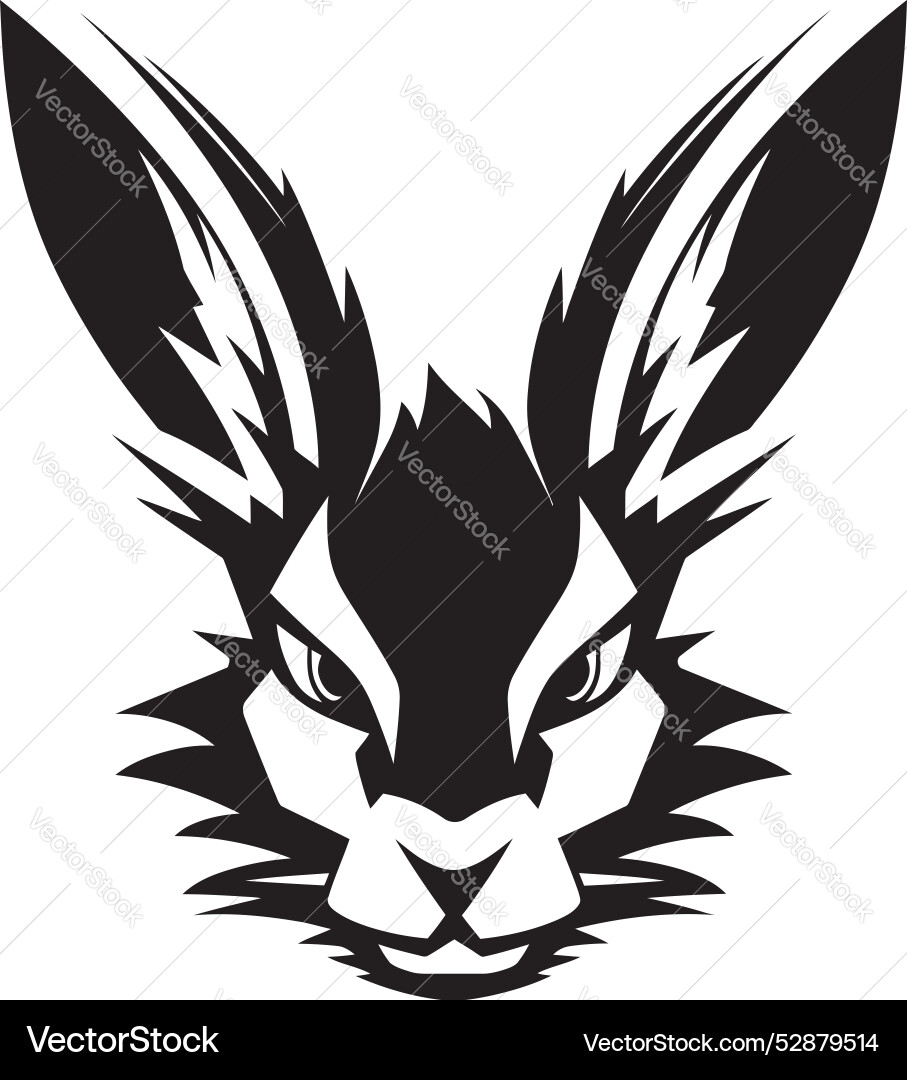Premium rabbit monochrome badge graceful rabbit Vector Image